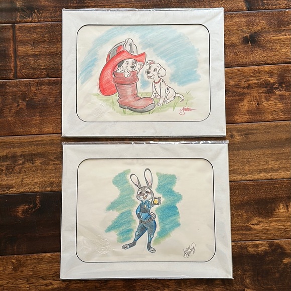 Disney | Art | Set Of 2 Signed Disney Prints 1 Dalmatians And Judy ...